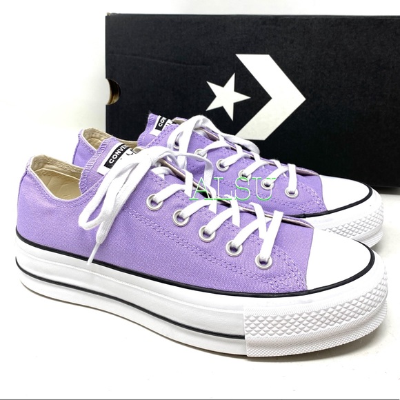 Converse | Shoes | Converse Ctas Lift Low Washed Lilac Women Platform ...